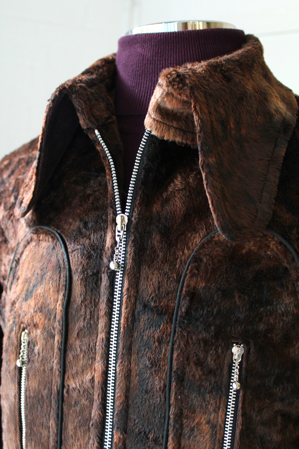 Faux pony skin budgie zipper jacket – Mendoza Menswear
